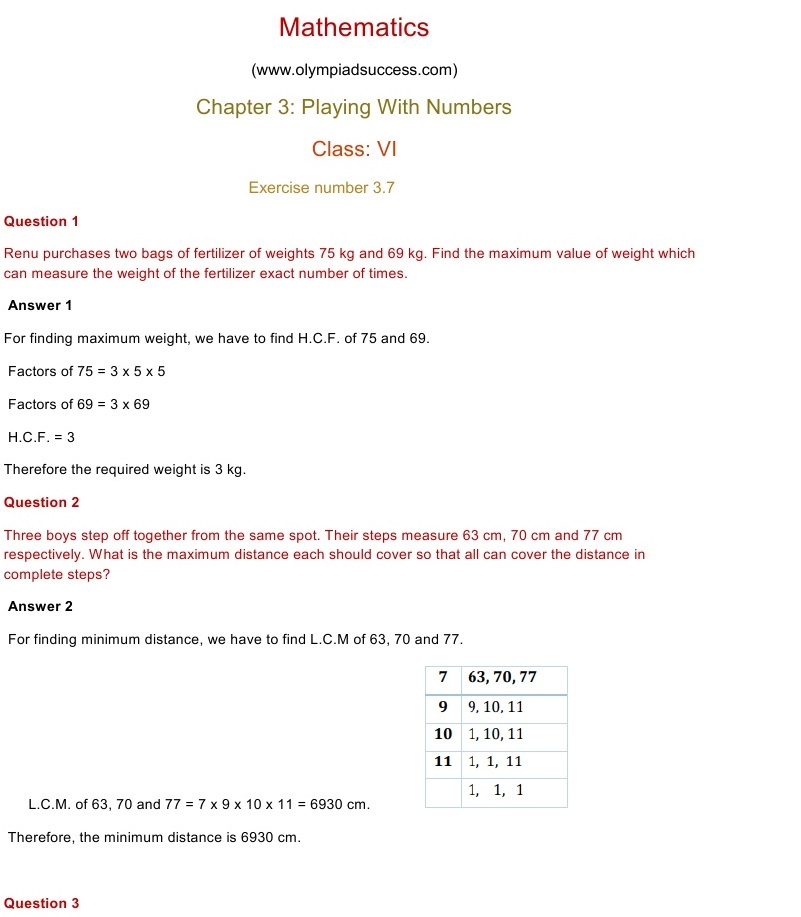 NCERT Solutions For Class 6 Mathematics Chapter 3 Playing With Numbers