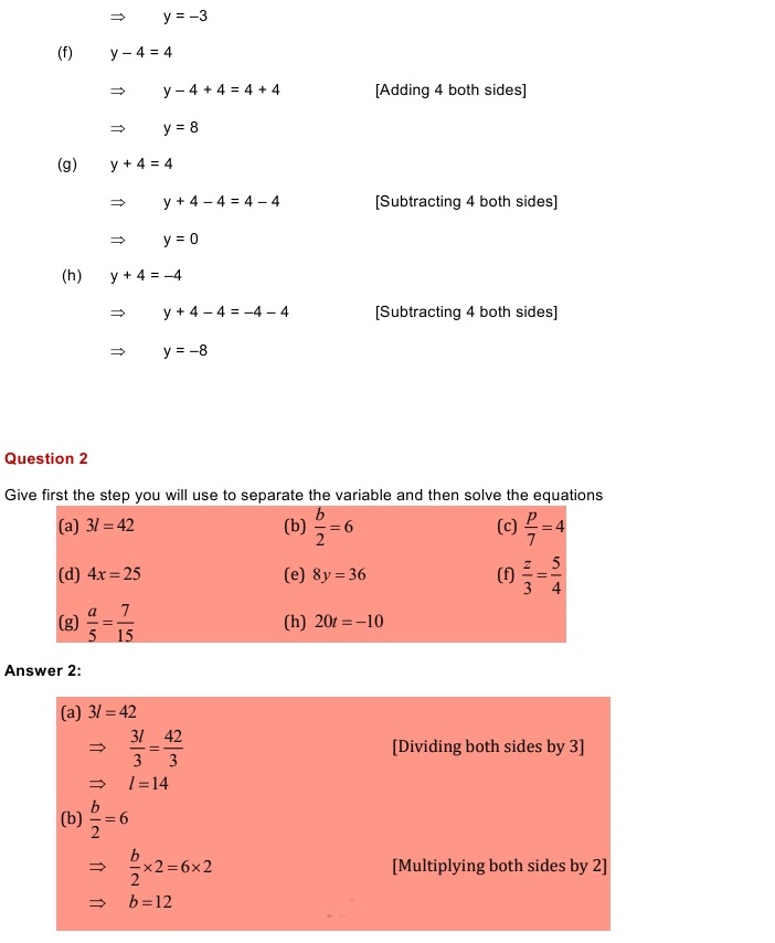 NCERT Solutions For Class 7 Mathematics Chapter 4 Simple Equations