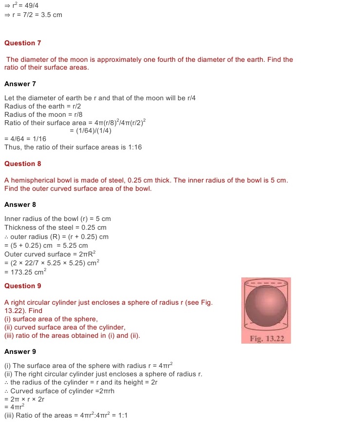 NCERT Solutions For Class 9 Mathematics Chapter 13 Surface Areas And 